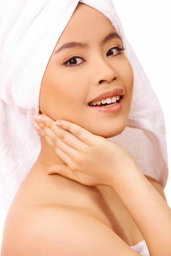 Beauty after Bath stock photo. Image of model, towel, lady - 4024268