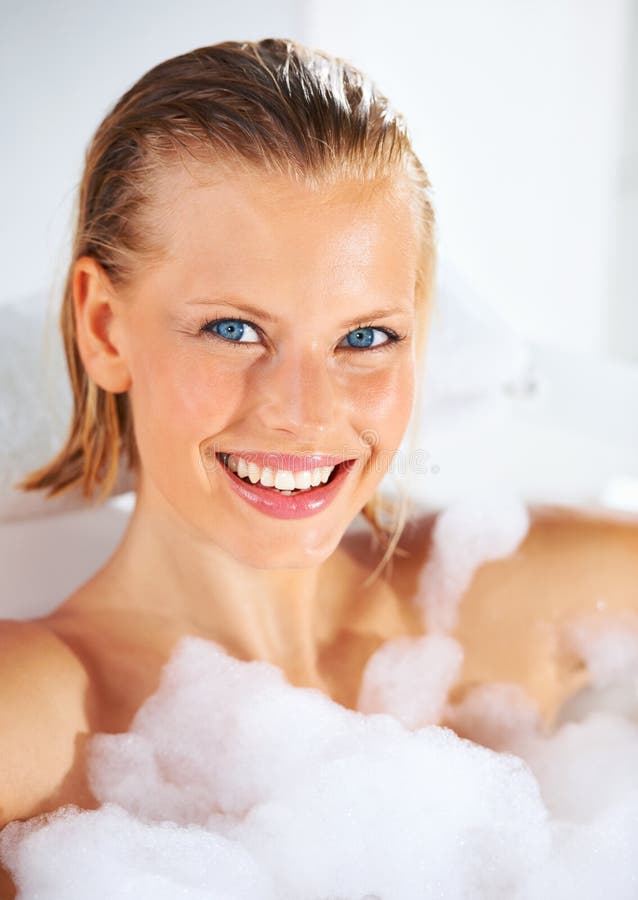 Beauty In The Bath Closeup Portrait Of A Gorgeous Young Woman In Her