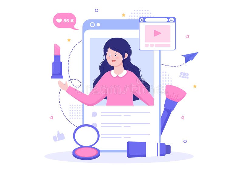 Beauty Blogger Content Creator Background of Recording Makeup Tutorial ...