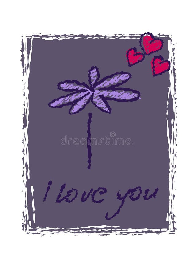 Beauty Blue Card with Flowers for Valentines Day Stock Vector ...