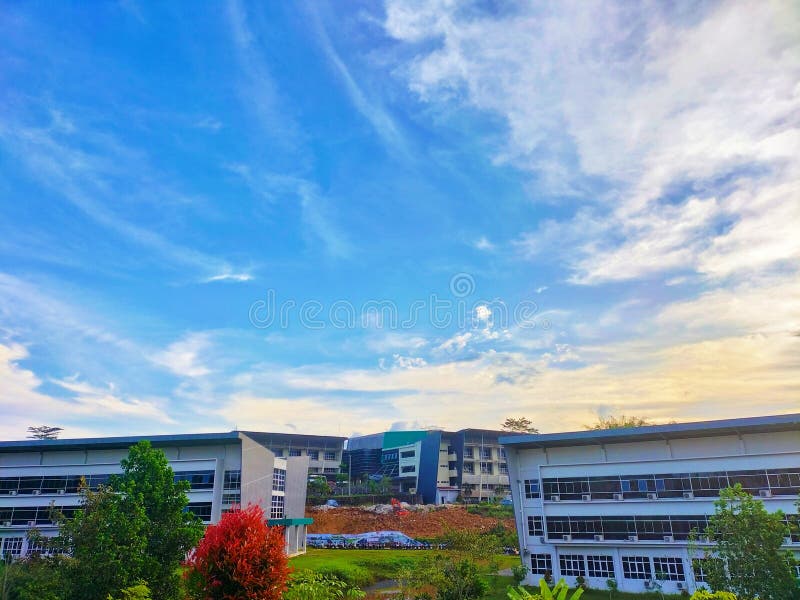 The Beauty of the Blue Sky among Building Construction Stock Image ...