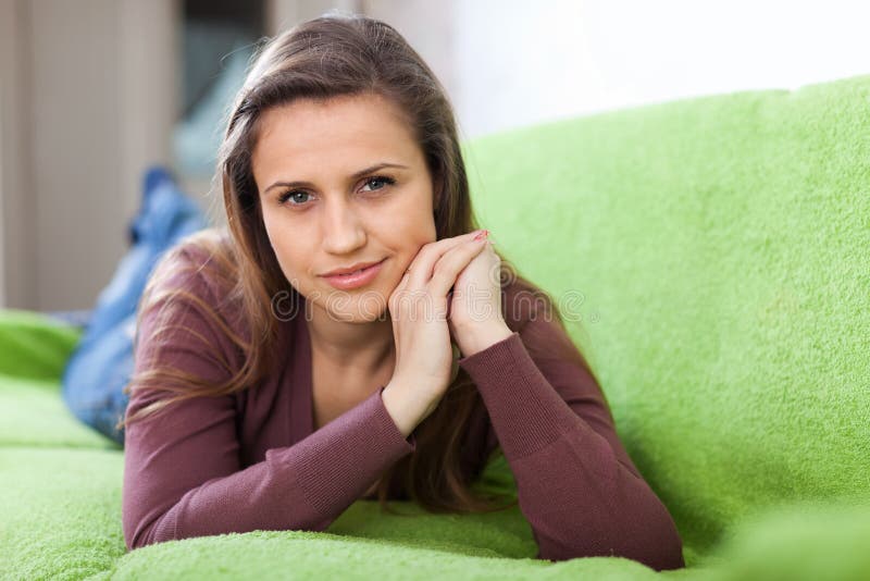 Beauty Calm Caucasian Woman with Purity Skin Stock Photo - Image of ...
