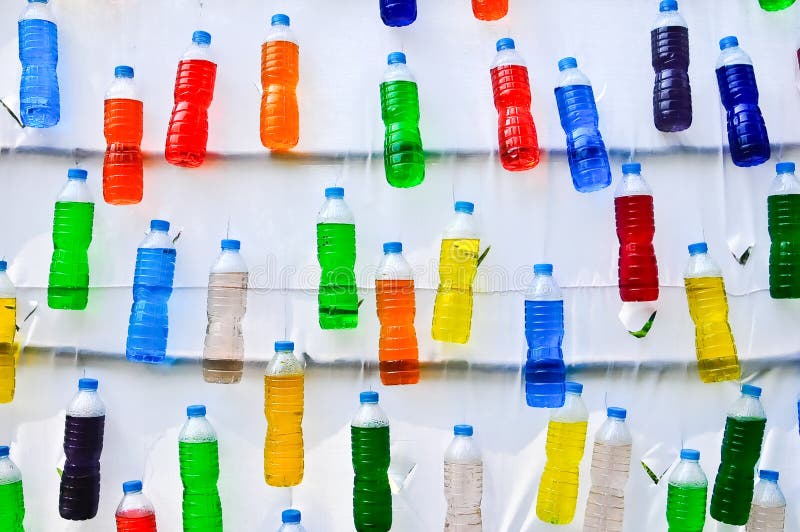Beauty and Colorful of Water in Bottles Stock Image - Image of ...