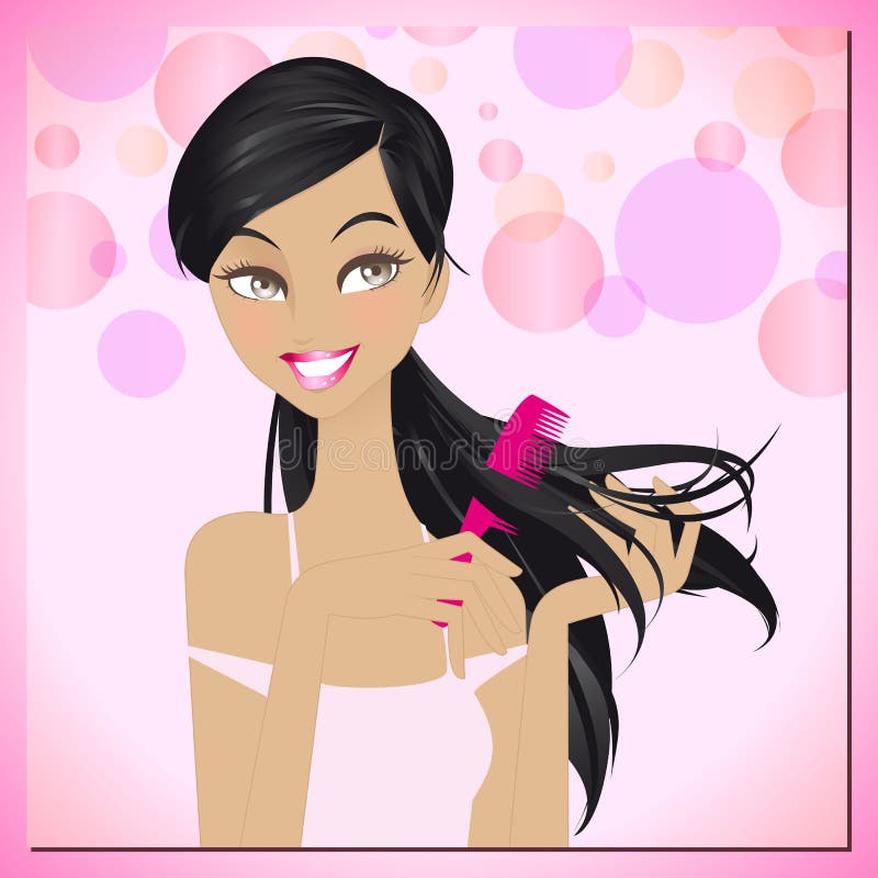 Beauty combing hair stock vector. Illustration of hairstyle - 26752131