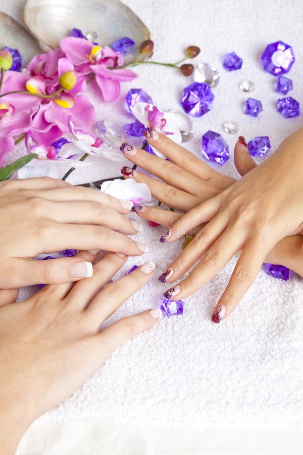 Beauty Concept - Acrylic Fingernails Stock Image - Image of beauty ...