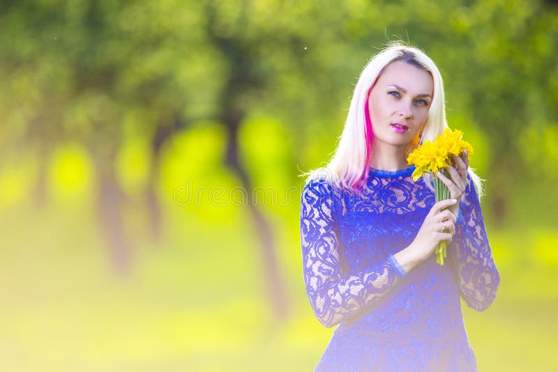 Beauty Concepts Calm And Sensual Caucasian Blond With Bunch Of