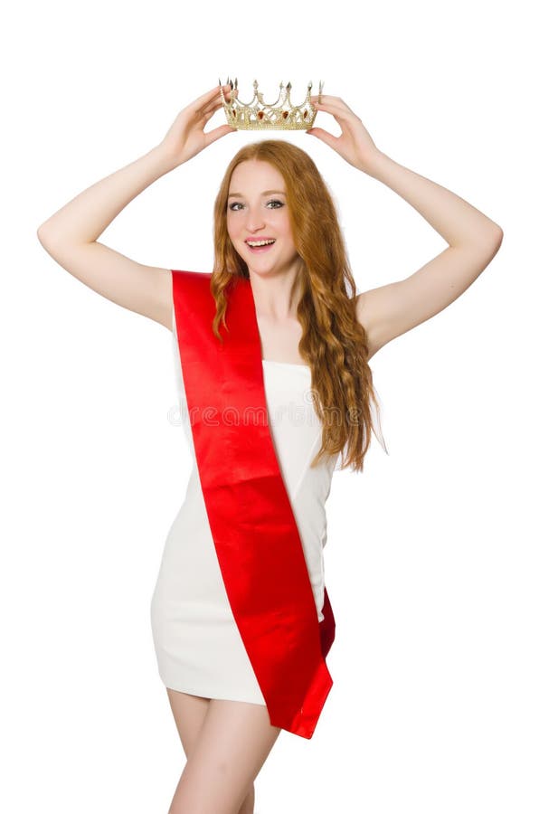 Beauty Contest Winner Isolated Stock Photo - Image of face, fashion ...