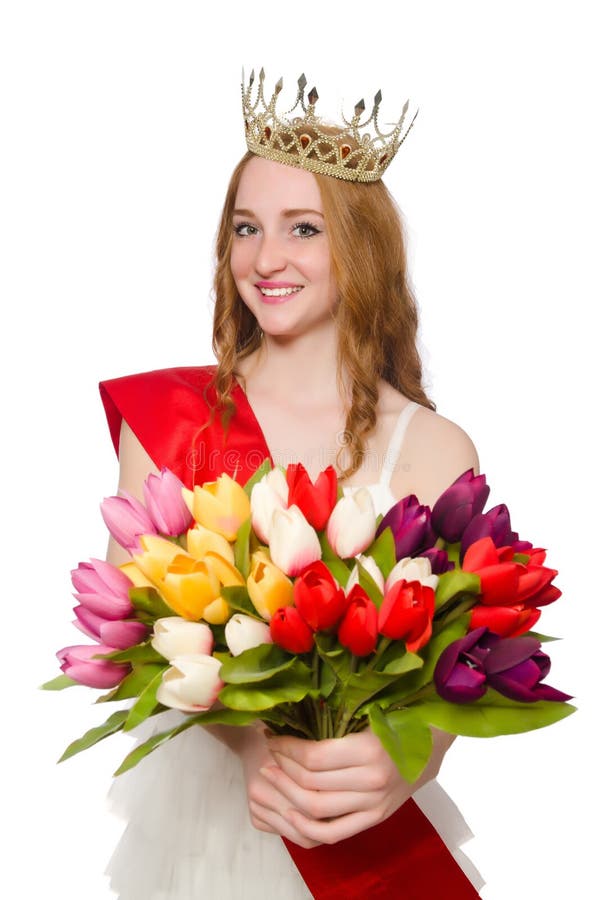 Beauty Contest Winner Isolated Stock Photo - Image of diamond, female ...