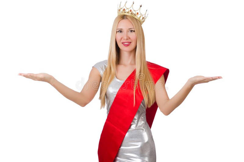 Beauty Contest Winner Isolated Stock Photo - Image of face, fashion ...
