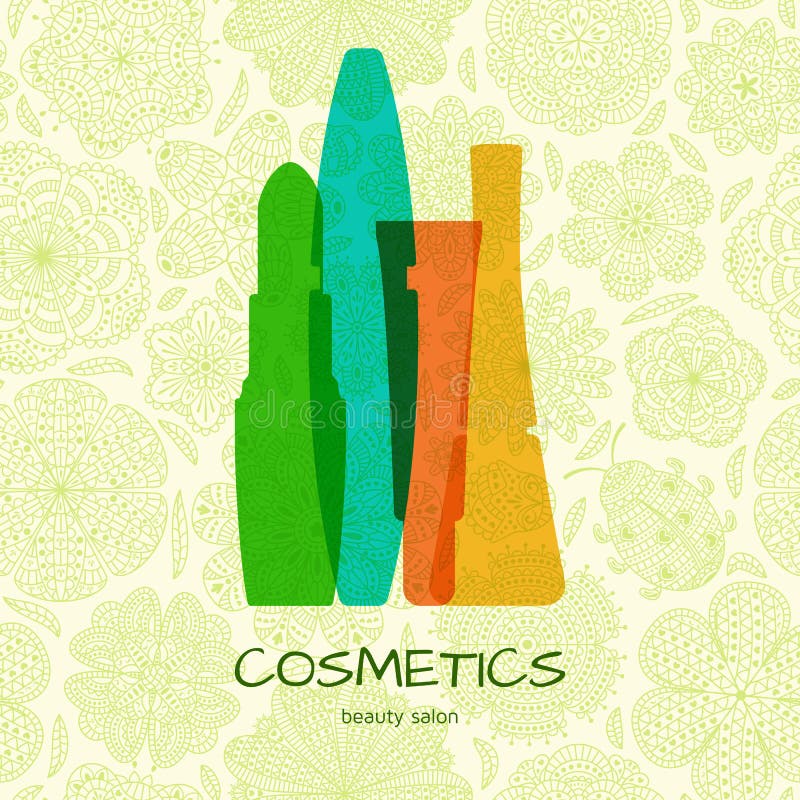 Beauty Cosmetics Concept on Abstract Background with Flowers Stock ...
