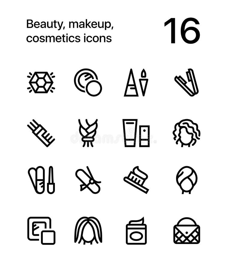 Beauty, Cosmetics, Makeup Icons for Web and Mobile Design Pack 4 Stock ...