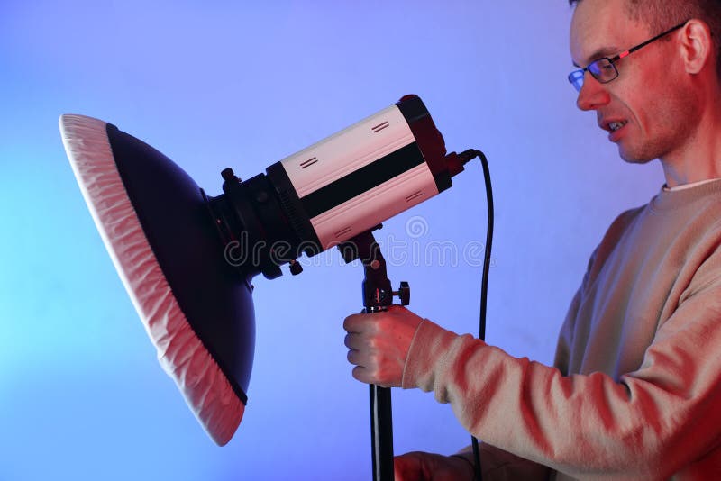 Beauty Dish with Diffuser on Flash with Person Stock Photo - Image of ...