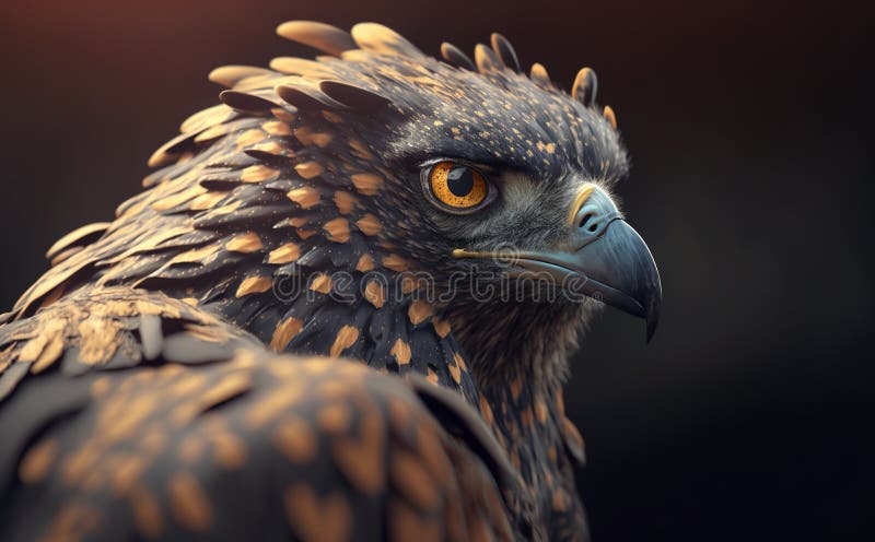 A Beauty Eagle at Sunset Light Dramatic View Stock Illustration ...