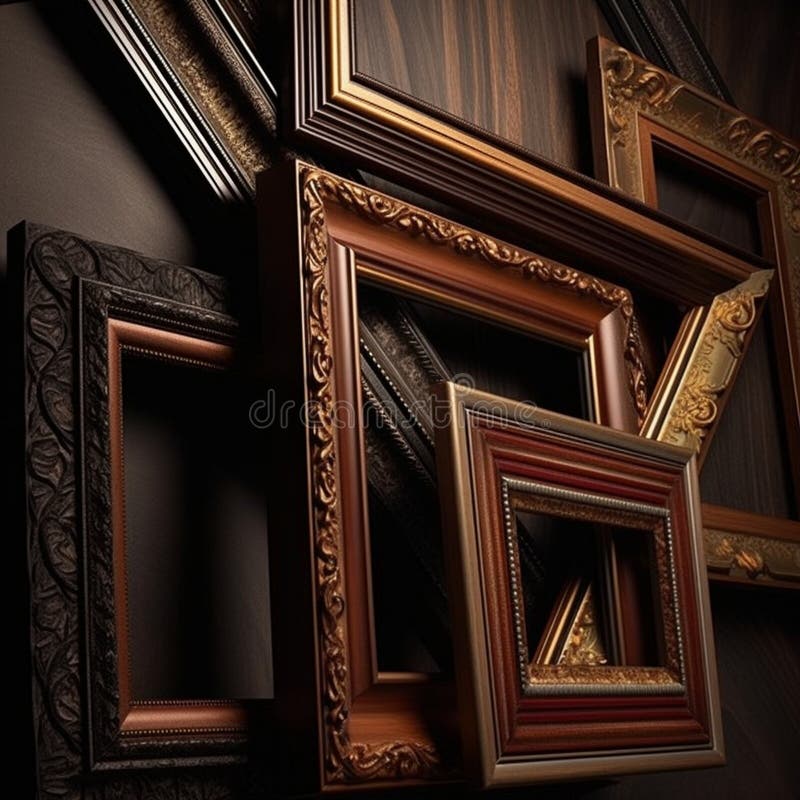 The Beauty and Elegance of Wooden Picture Frames Stock Illustration ...