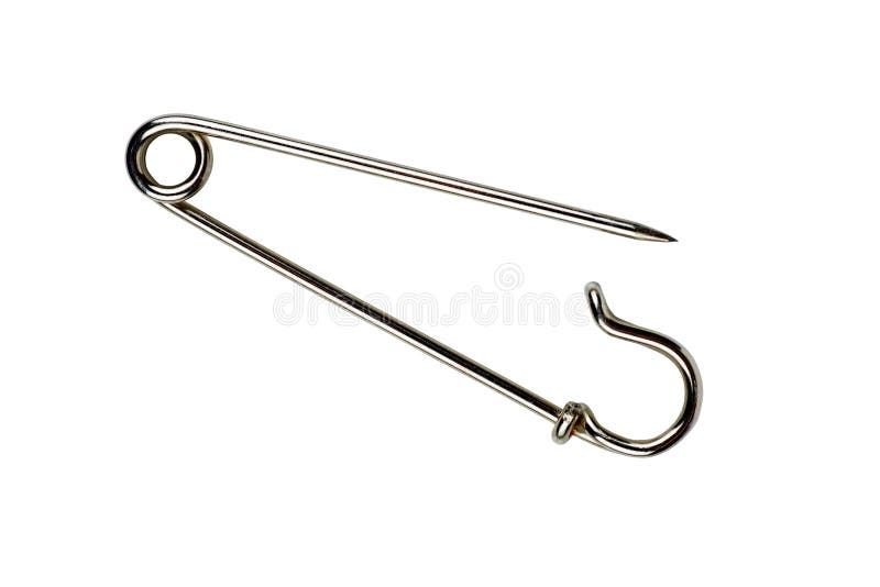 Beauty Elegant Safety Pin Broche Isolated on White Background Stock ...