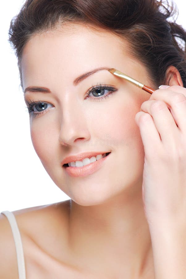 Beauty eyebrows stock image. Image of applying, brush - 7340853