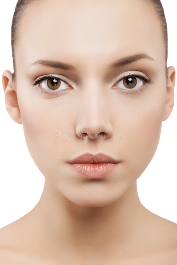 Beauty Woman Face Portrait. Beautiful Model Girl with Perfect Fresh ...