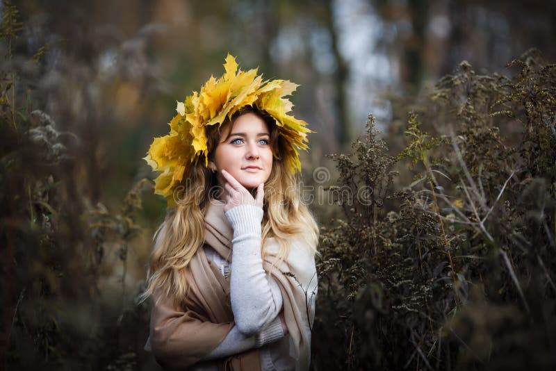 Beauty in fall stock image. Image of park, nymph, nature - 62054887