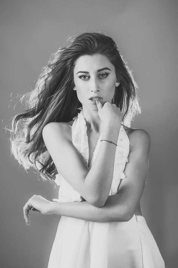 Beauty Fashion Portrait Sensual Woman In White Wedding Dress Woman
