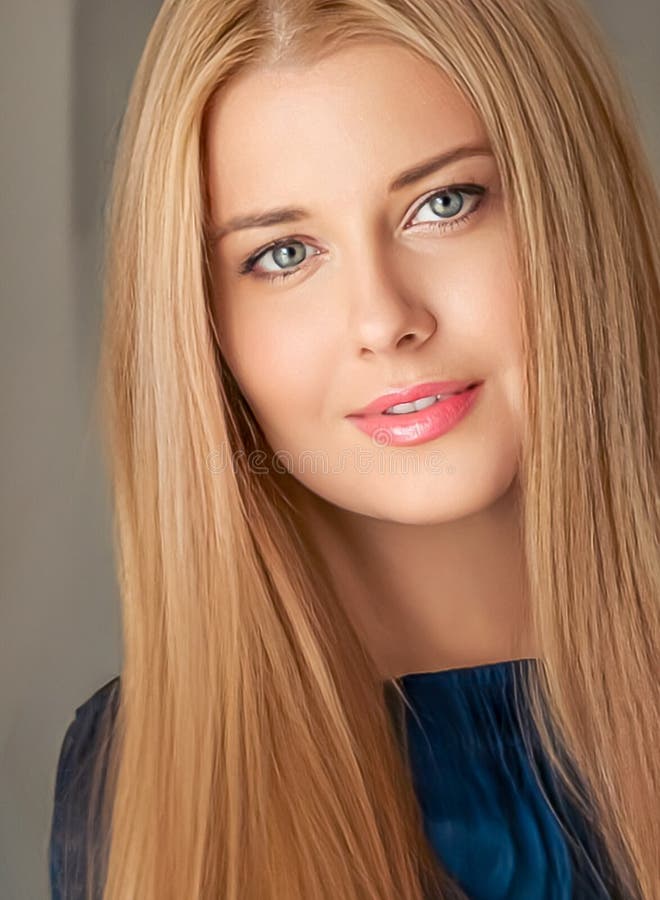 Beauty And Femininity Beautiful Blonde Woman With Long Blond Hair