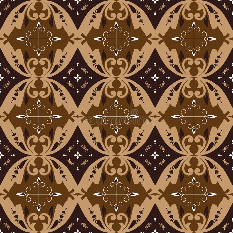 The Beauty Flower Pattern on Javanese Batik Design with Seamless Mocca ...