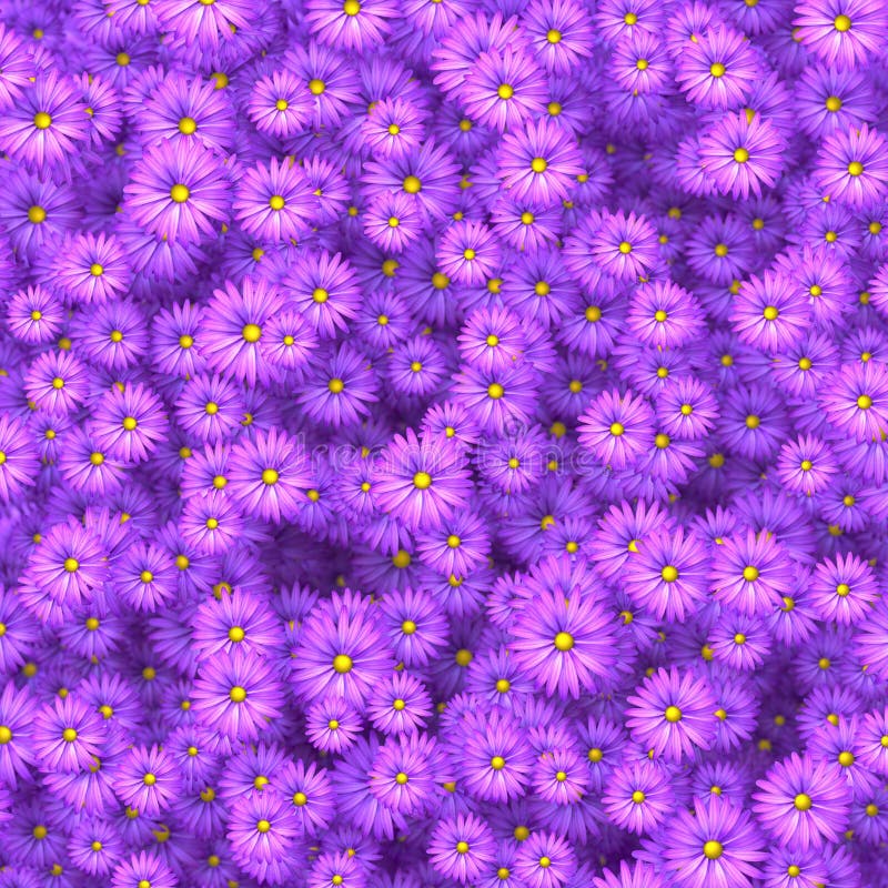 Beauty Flowers Scattering in Wall 3D Illustration Stock Illustration ...