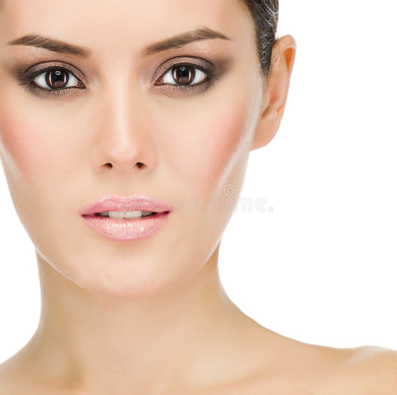 Beauty Front Make Mirror Room Up Woman Young Στοκ Εικόνα - εικόνα από ...