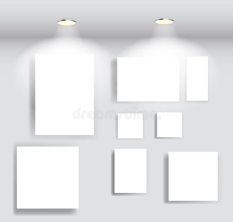 Beauty Gallery Interior with Empty Frames Stock Illustration - Illustration of isolated, clear ...