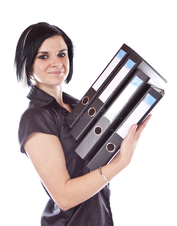 Beauty girl with documents stock image. Image of corporation - 8068781