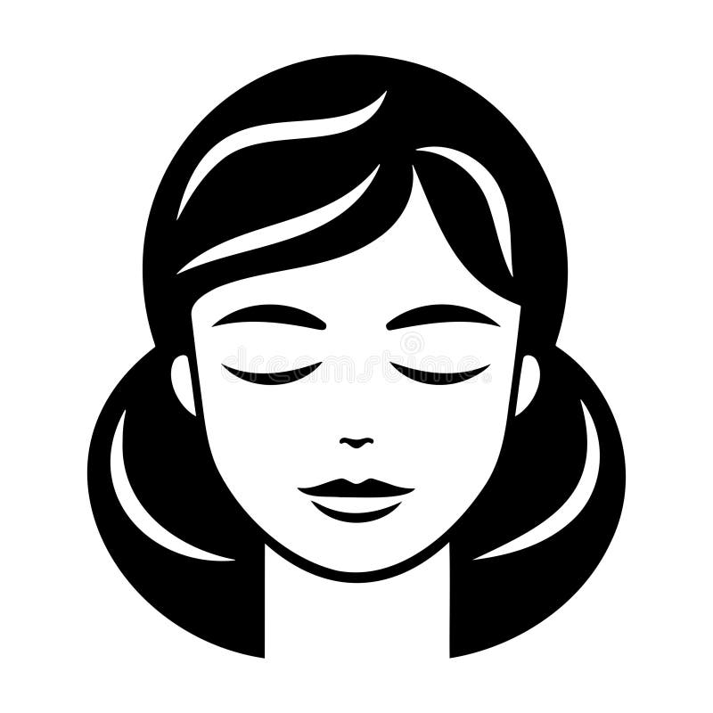 Beauty Girl Face Vector Web Icon Stock Vector Illustration Of