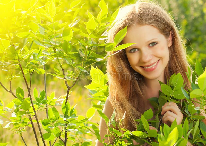 Beauty girl in nature stock photo. Image of happy, carefree - 26266624