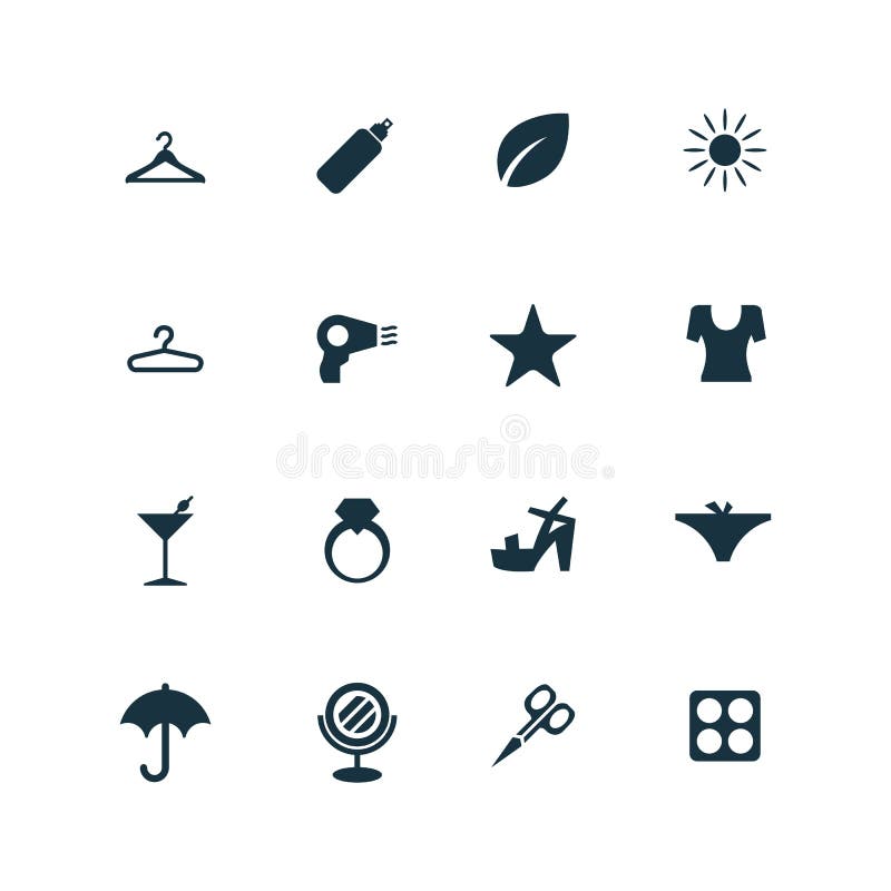 Beauty, glamour icons set stock vector. Illustration of health - 52612229