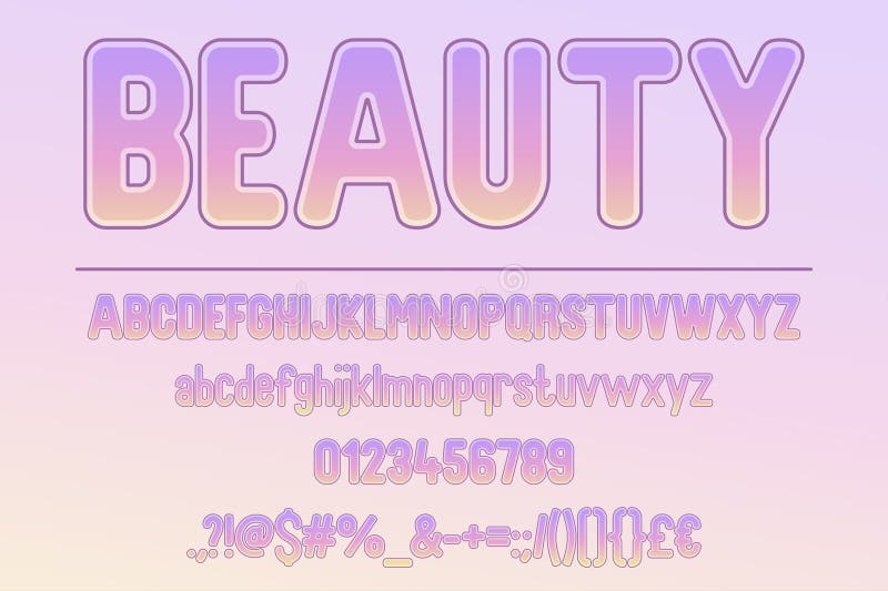Beauty Gradient Typeface Design Stock Vector - Illustration of typeface ...