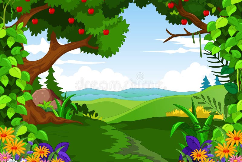 Beauty Green Forest for You Design Stock Illustration - Illustration of ...