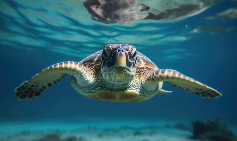 The Beauty of Happy Sea Turtle Captured in an Underwater Portrait ...