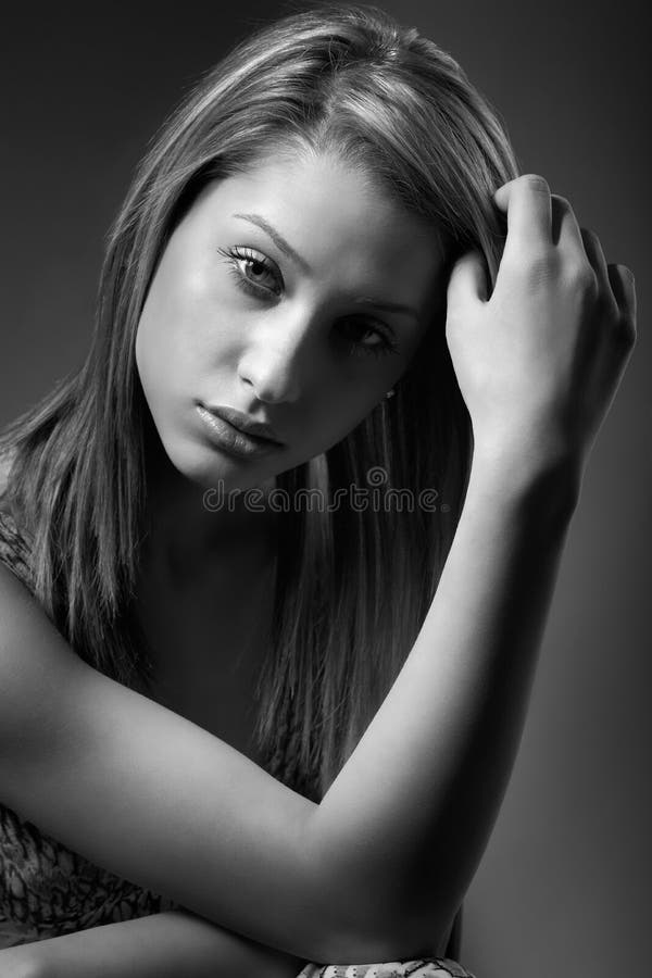 Headshot Girl Teen Waving Hand on Street. Walking and Talking on Phone ...