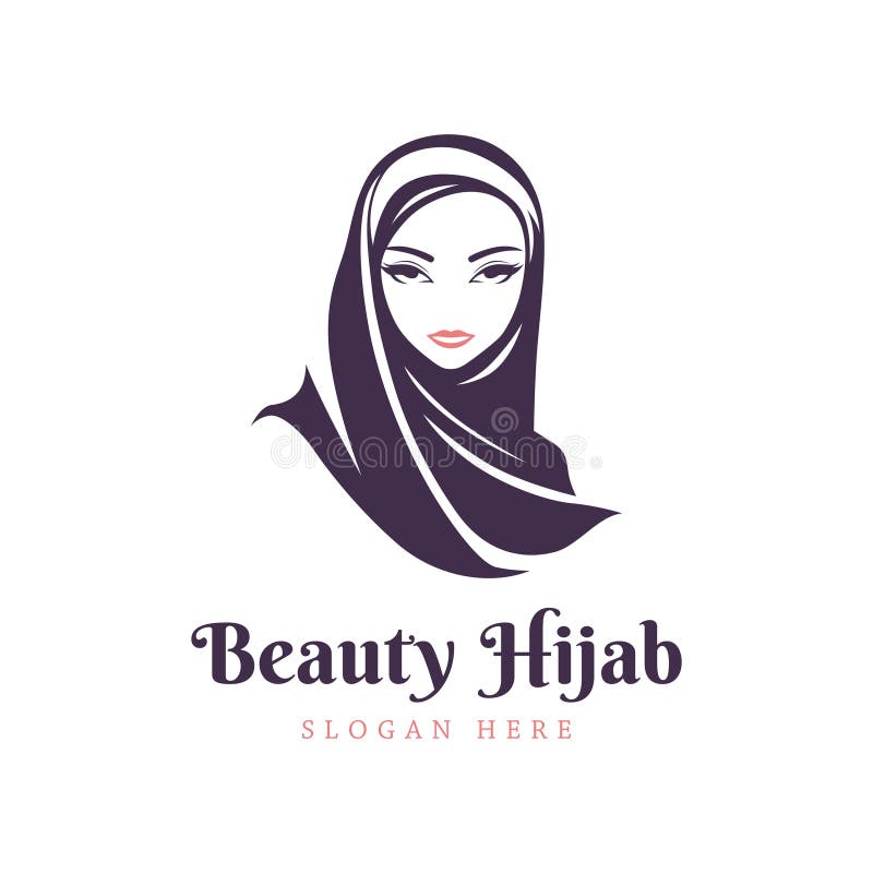 Woman Hijab Store Vector Logo, Minimalist Vector Logo Concept Stock ...