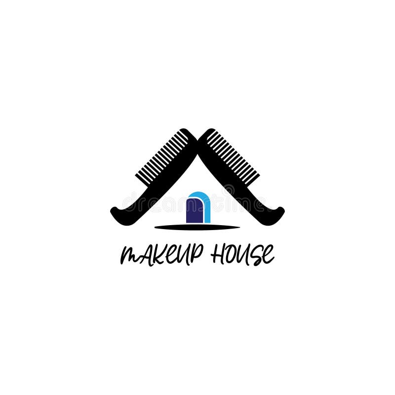 Beauty House Logo Illustration Comb Design Vector Template Stock Vector ...