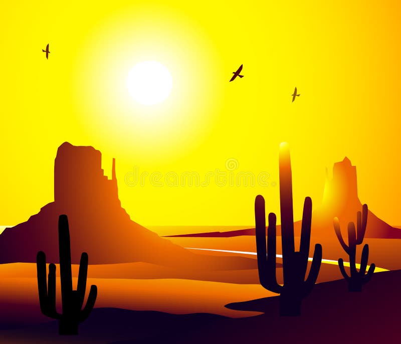 Monument Valley (Arizona)-Vector Stock Vector - Illustration of valley ...