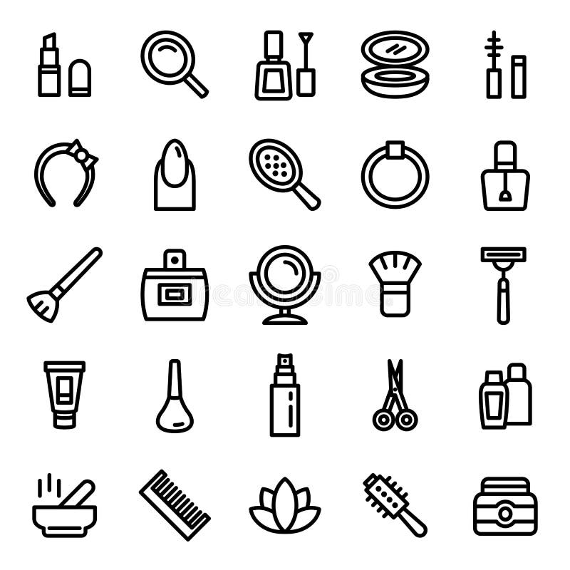 Beauty Icon Set 25 design stock vector. Illustration of manicure ...
