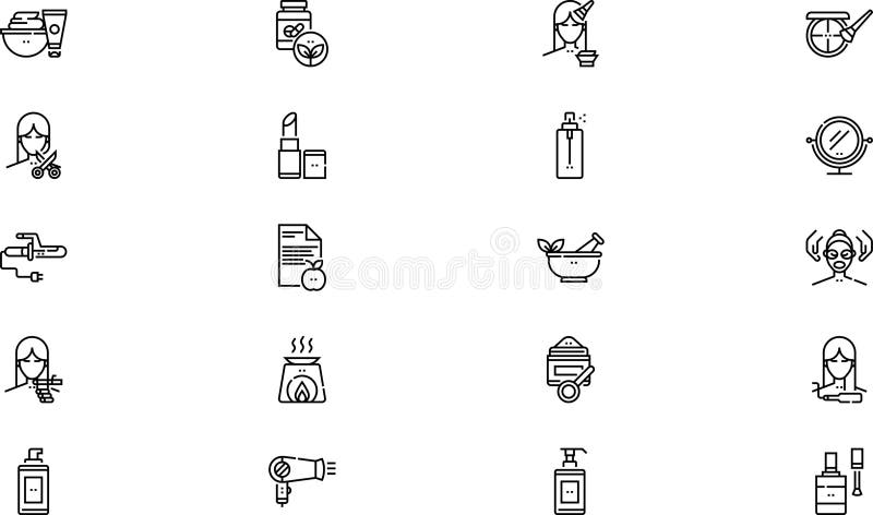 Beauty Icons Collection is a Vector Illustration with Editable Stroke ...