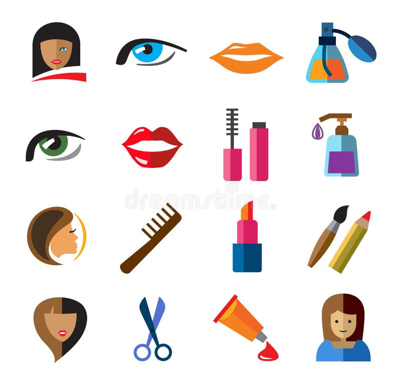 Beauty icons stock vector. Illustration of internet, computer - 25547205