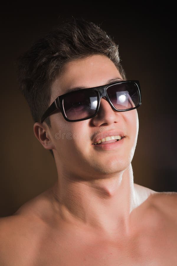 Beauty Image of Glam Guy. Face Close-up. Isolated on Black Stock Image ...