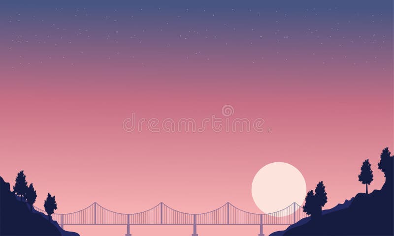 Beauty Landscape of Bridge Nature Backgrounds Stock Vector ...