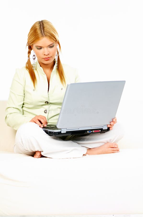 Beauty with laptop stock photo. Image of isolated, receptionist - 806208