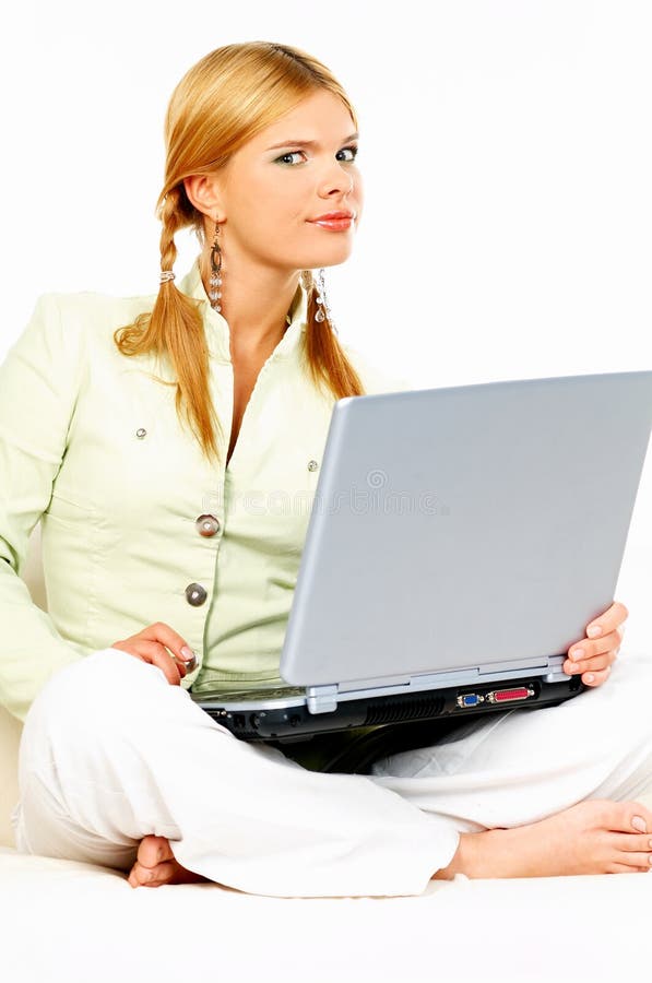 Beauty with laptop stock photo. Image of model, computer - 806218