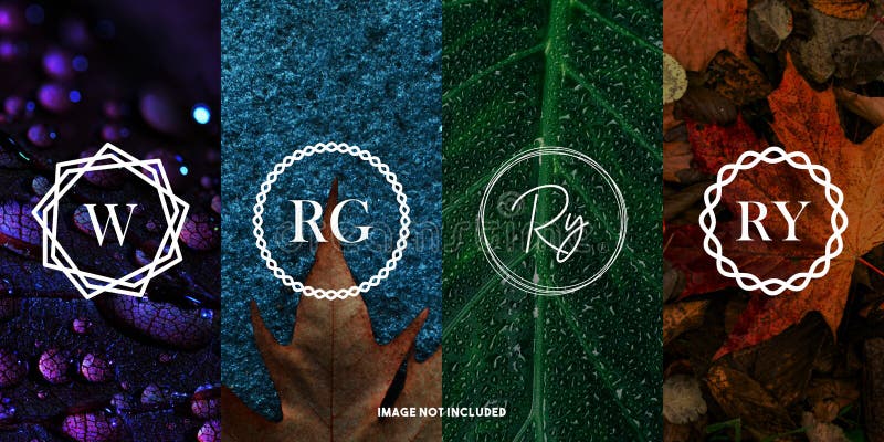 Beauty Leaf Frame Logo Collection Stock Illustration - Illustration of ...