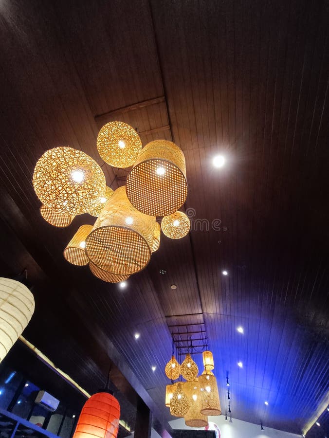 The Beauty of the Lights in a Restaurant Stock Image - Image of glow ...