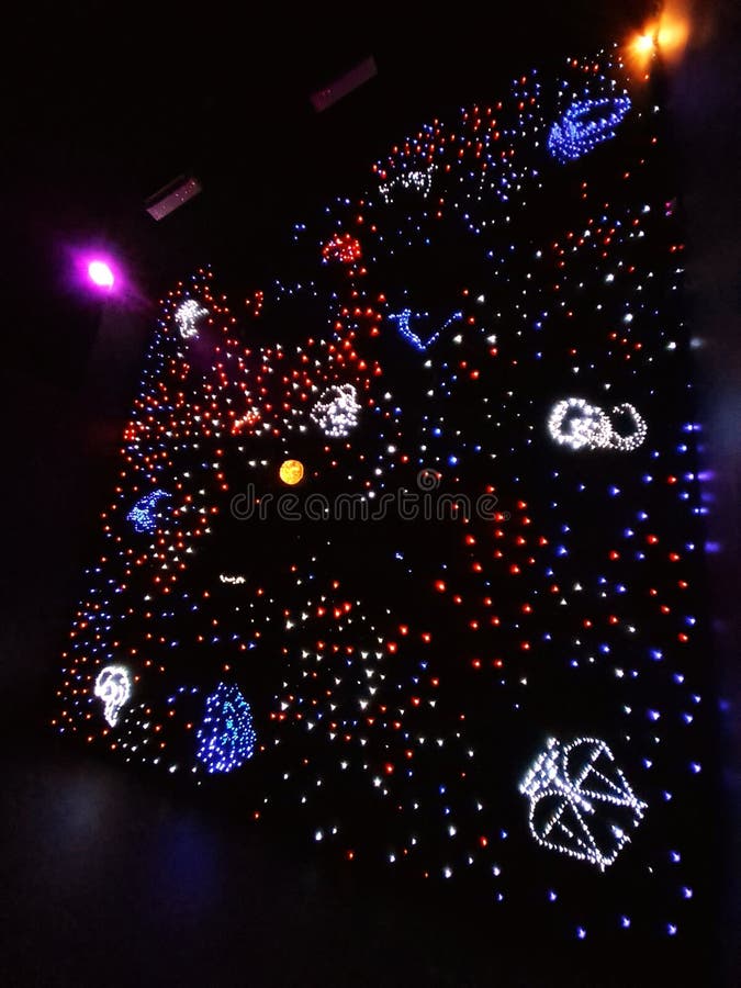 The Beauty of the Lights Themed on a Row of Stars of Life? Stock Image ...