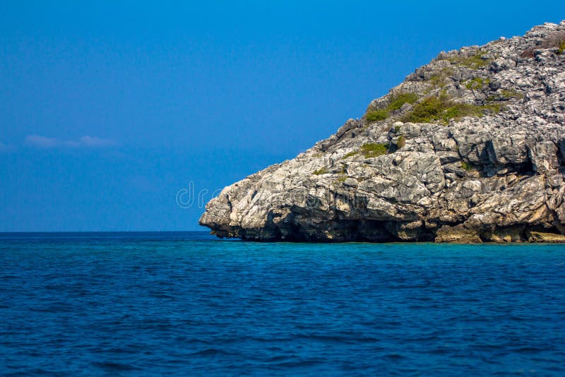Beauty Limestone Rock in the Ocean Stock Photo - Image of reef ...